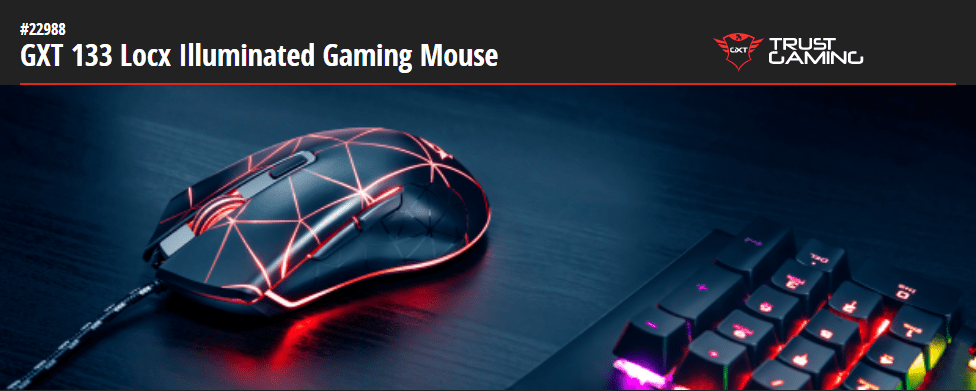 Mouse Trust Gamer GXT 133 Locx Illuminated Óptico 4000dpi LED Preto USB ...