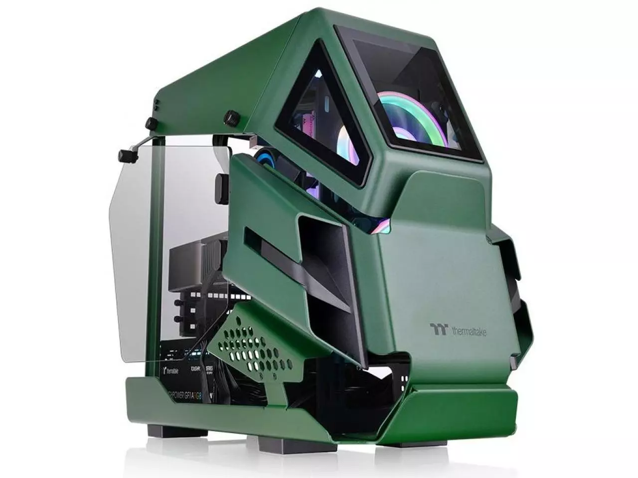 Gabinete Thermaltake AH T200 Racing Green, Laterais em Vidro Temperado ...