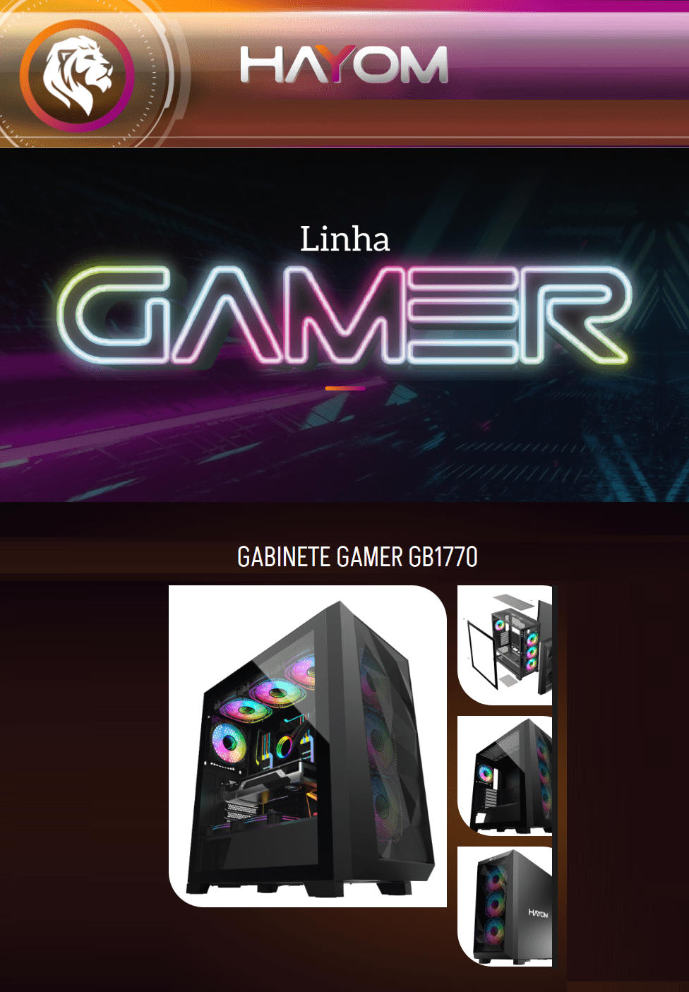 Gabinete Hayom Gamer GB1770 RGB, Lateral Vidro Temperado, 4 Fans RGB ...