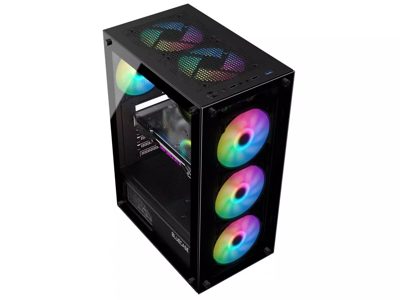 Gabinete Bluecase Gamer Prism BG-045, Frontal e Lateral em Vidro ...